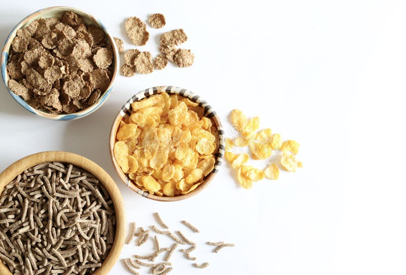 Different Types of Dry Breakfast Cereals. Stock Photo - Image of ...