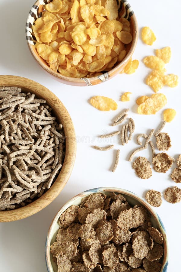 Different Types of Dry Breakfast Cereals. Stock Image - Image of ...