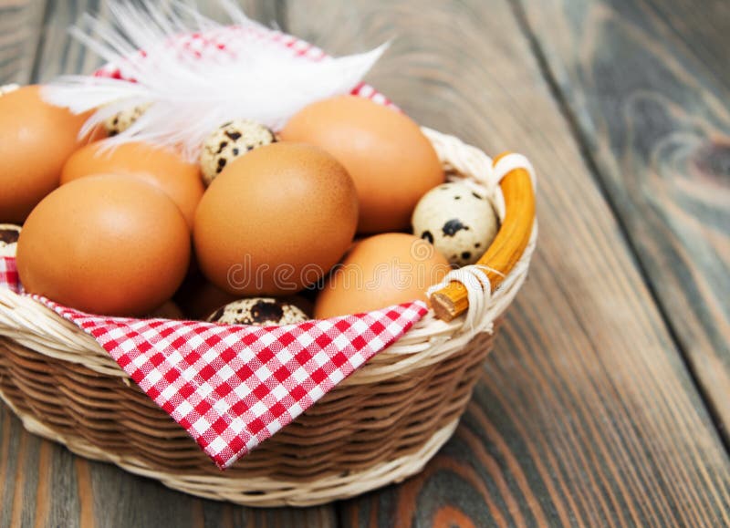 Different Types of Eggs in a Basket Stock Image - Image of farming ...