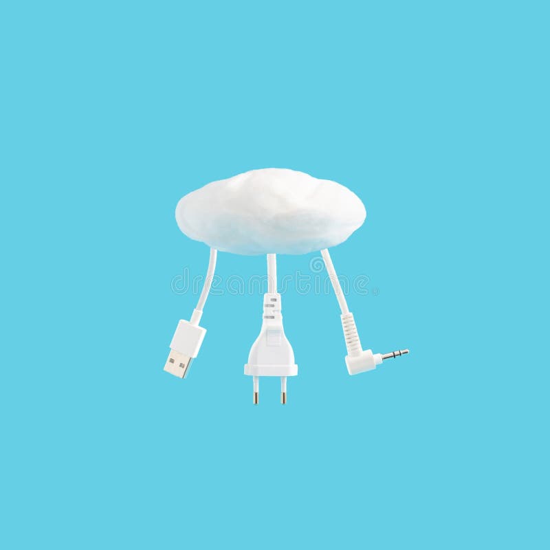 Different Types of Electrical Plugs Connected To Clouds, Concept of ... Different Types of Electrical Plugs Connected To Clouds, Concept of ...