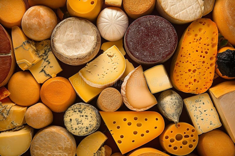 Different Types of Exotic Cheese. Conceptual Illustration, Background ...