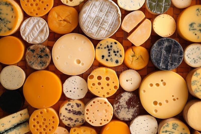 Different Types of Exotic Cheese. Conceptual Illustration, Background ...
