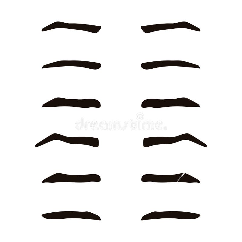 Vector Illustration of 7 Men`s Eyebrows Pairs. Stock Vector ...