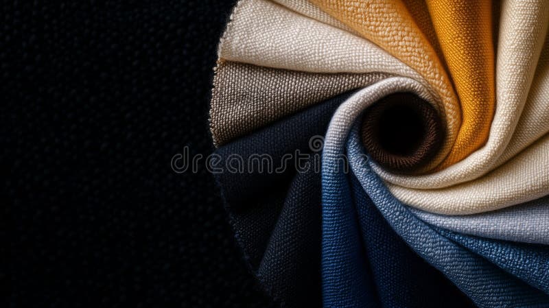 Different Types of Fabrics with Color Palette Stock Photo - Image of ...