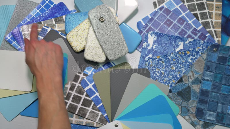 Different Types of Facing Pools. Samples of Materials for Making ...