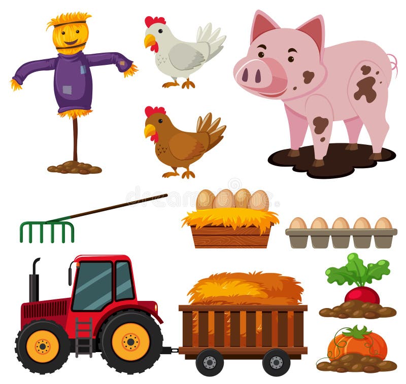 Different Types of Farm Elements Stock Vector - Illustration of ... Different Types of Farm Elements Stock Vector - Illustration of ...