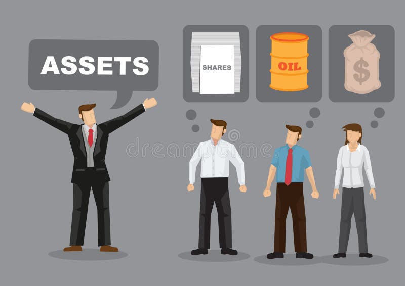 Different Types of Financial Assets Cartoon Vector Illustration Stock ...