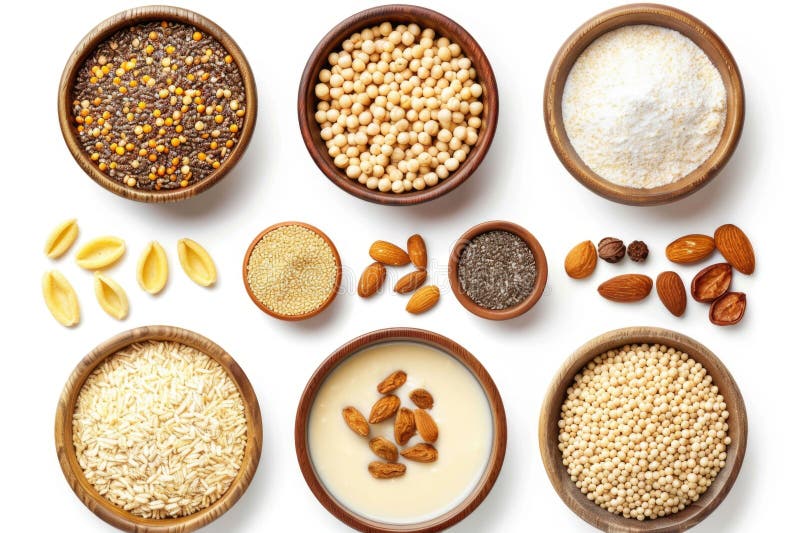 Different Types Food Displayed Bowls Suitable Blogs Restaurant Menus ...