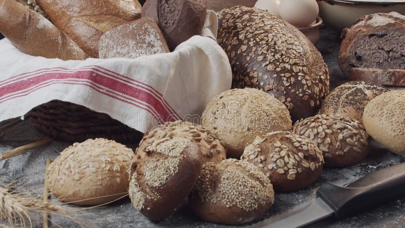 Different Types of Fresh Baked Dutch Bread is on the Wooden Table Stock ...