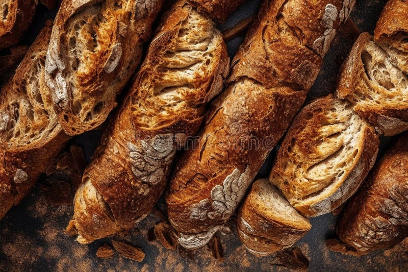 Different Types of Freshly Baked Bread. Conceptual Illustration ...