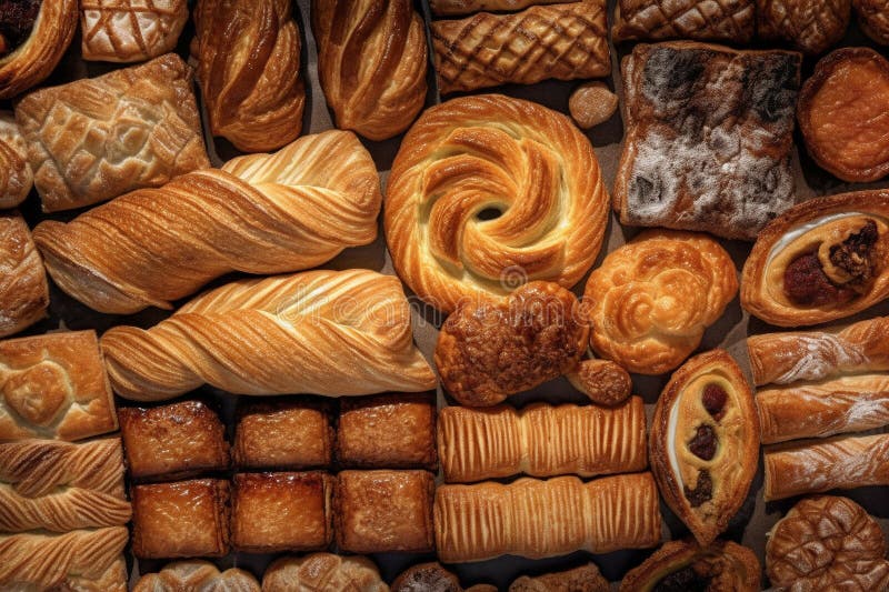 Different Types of Freshly Baked Pastries. Conceptual Illustration ...