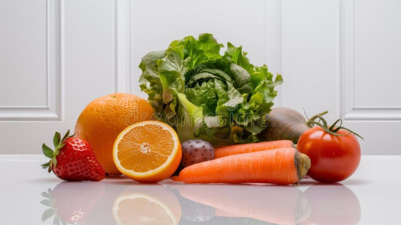 Different Types of Fruits and Vegetables Individually Isolated on a ...