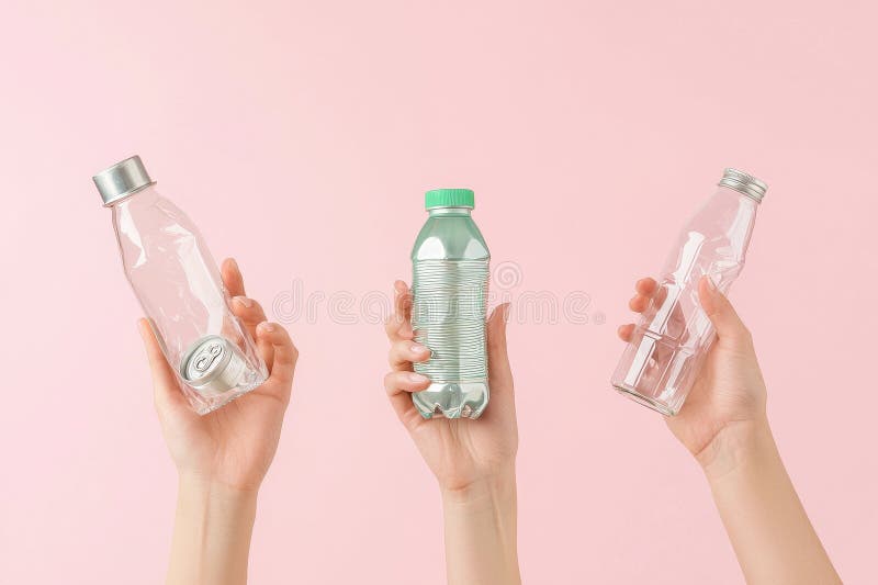 Different Types of Garbage are Being Collected by Many Hands on a ...