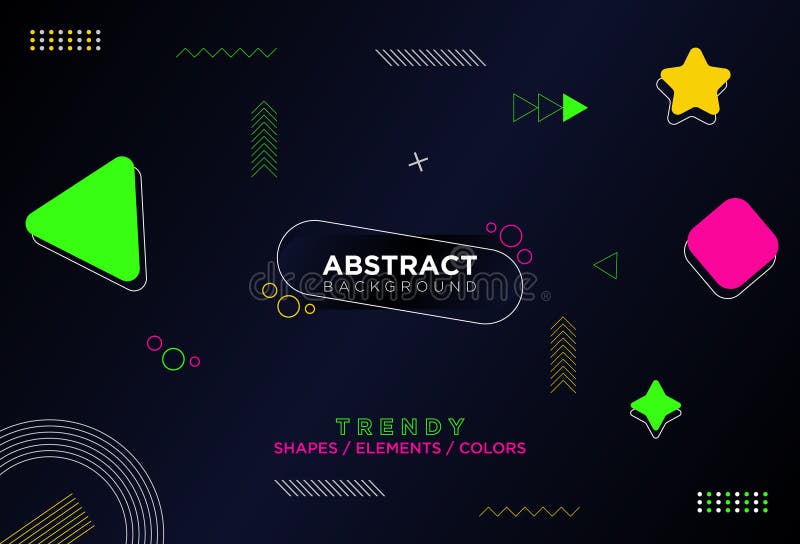 Different Types of Geometric and Liquid Shapes Abstract Background ...