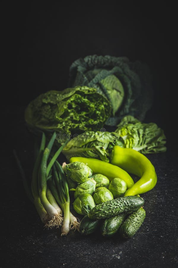 Different Types of Green Vegetables Stock Image - Image of collection ...
