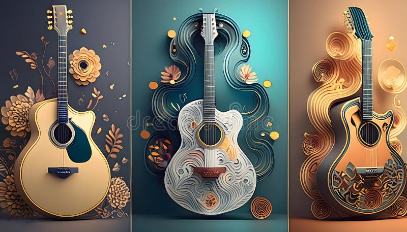 Different types of guitars stock image. Image of guitar - 319831031