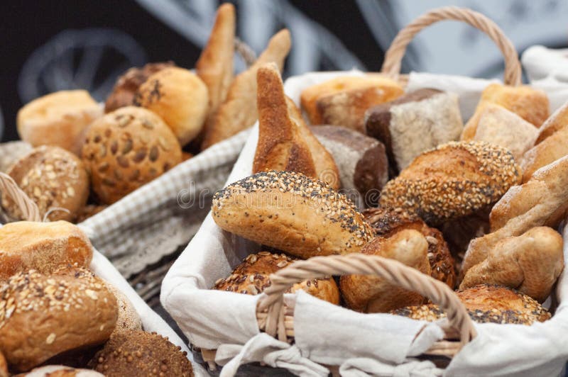 Different Types of Handmade Bread. Different Forms of Bread Stock Image ...