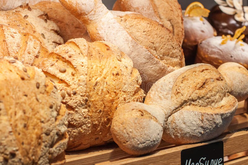 Different Types of Handmade Bread. Stock Image - Image of crispy, loaf ...