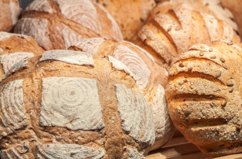 Different Types of Handmade Bread. Different Forms of Bread Stock Image ...