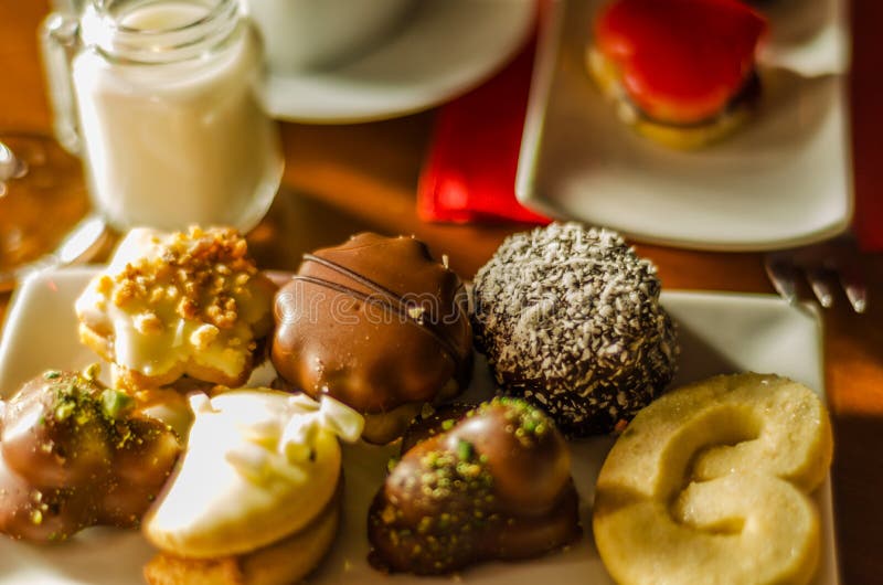 Different Types of Handmade Cookies with Different Toppings, Sweet ...