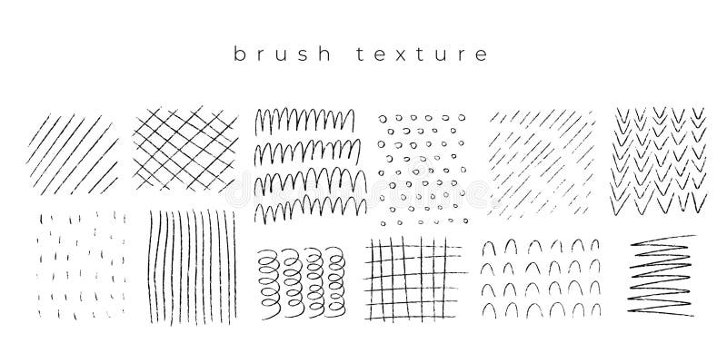Different Types of Hatching, Hand Drawn Textured Patterns. Thin Brush ...