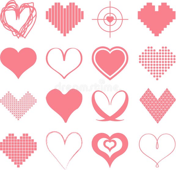 Different types of hearts stock vector. Illustration of passion - 22642712