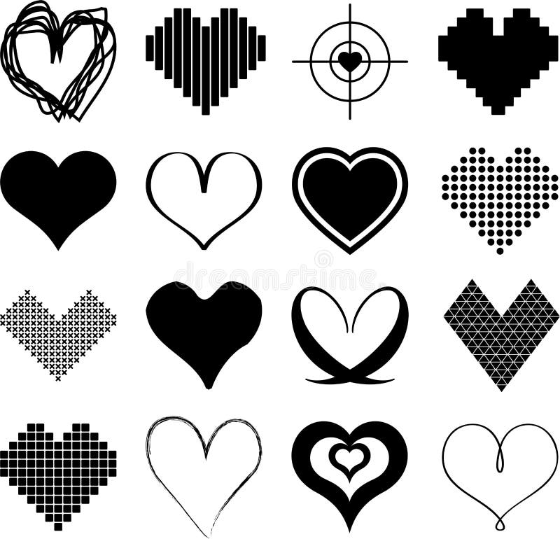 Different types of hearts stock vector. Illustration of family - 23129767