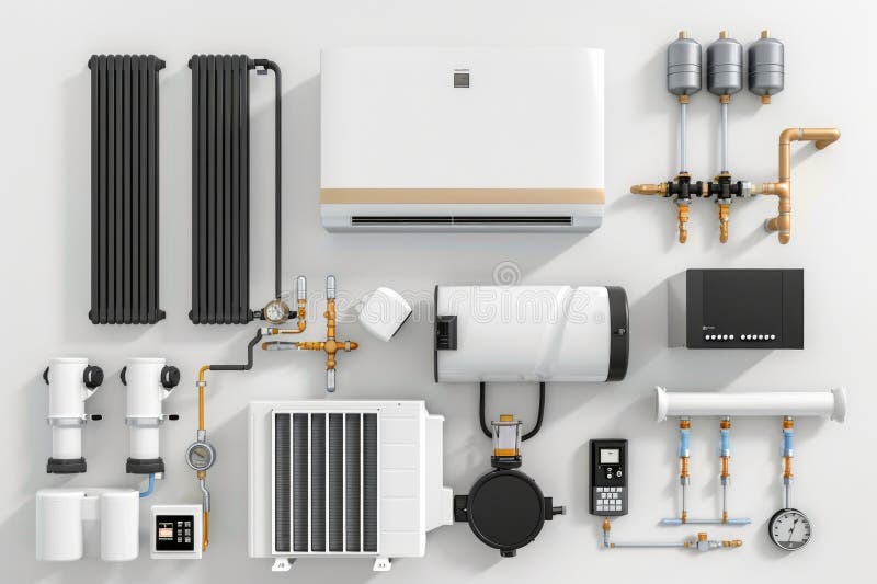 Different Types of Heating Equipment for Various Purposes Stock Image ...