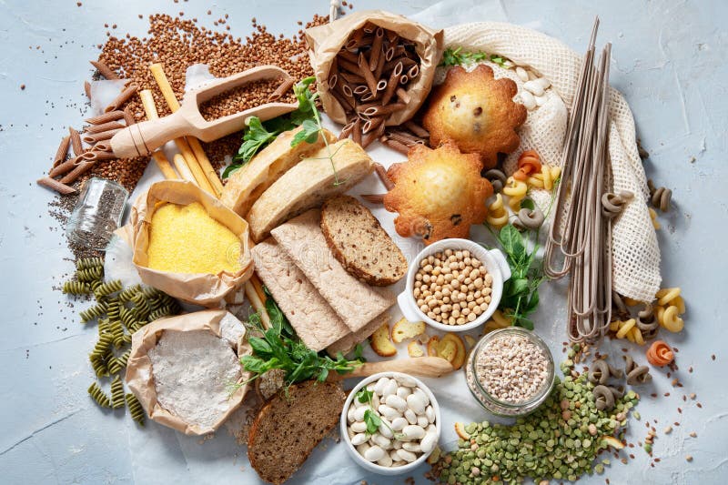 Different Types of High Carbohydrate Food Stock Photo - Image of ...