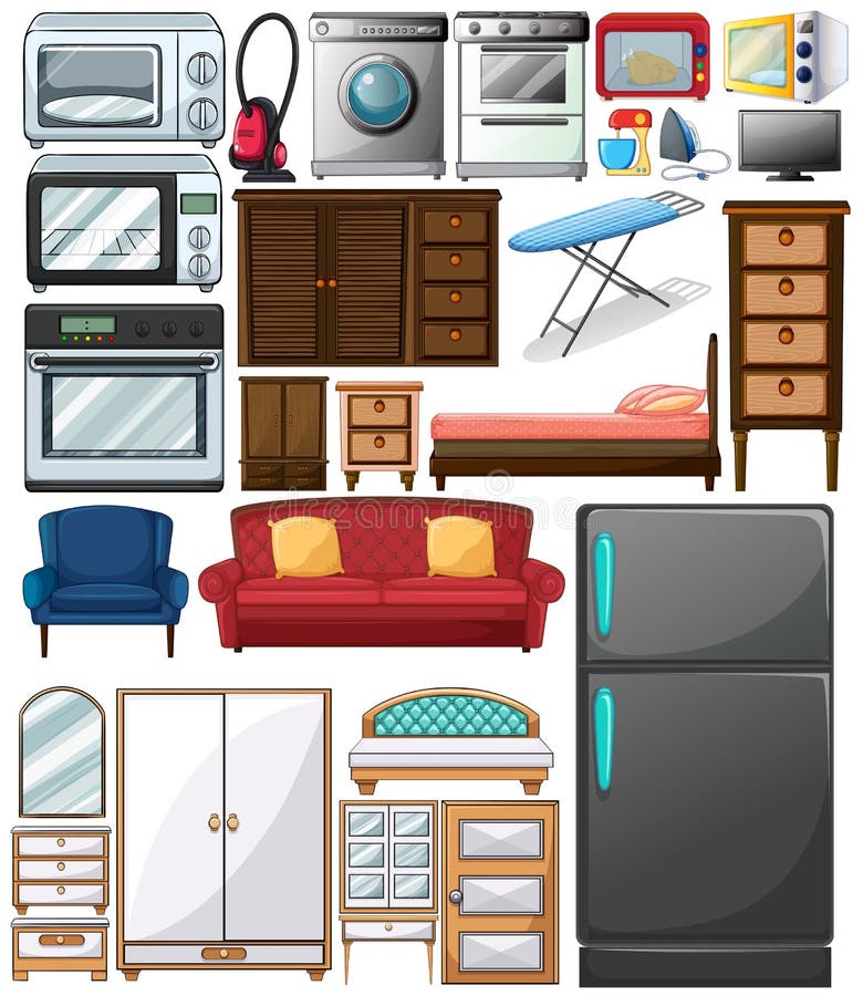 Different Types of Home Appliances Stock Vector - Illustration of ...