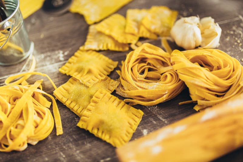 Fresh Pasta Homemade Preparation Stock Photo - Image of bake, organic ...