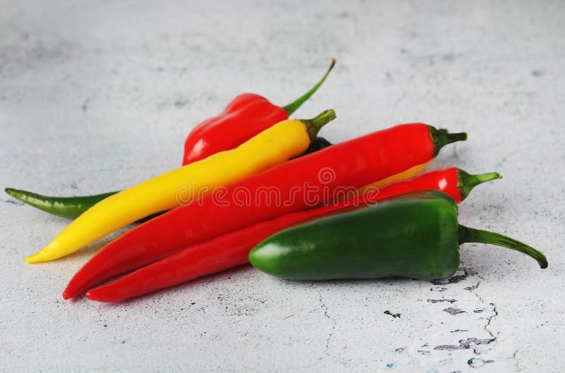 Different Types of Hot Spicy Pepper Stock Photo - Image of kitchen ...