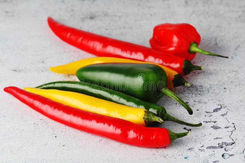 Different Types of Hot Spicy Pepper Stock Photo - Image of ingredients ...