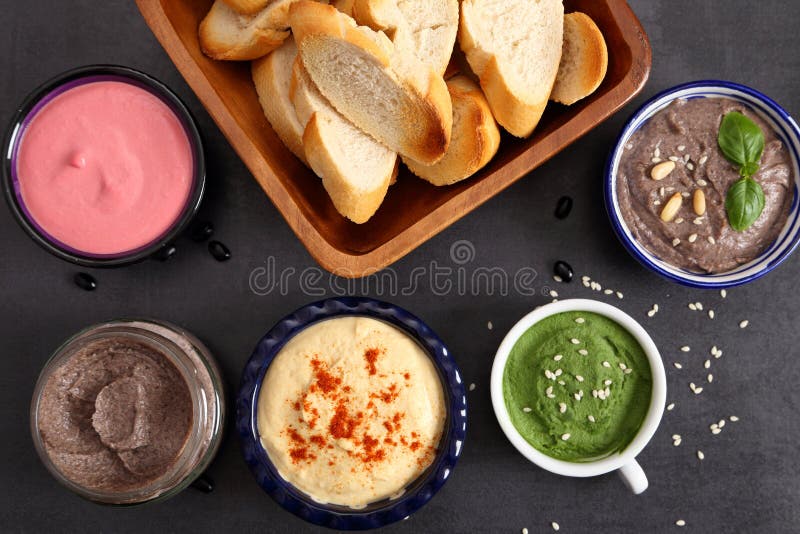 Humus and bread stock photo. Image of bread, beans, breakfast - 139481624