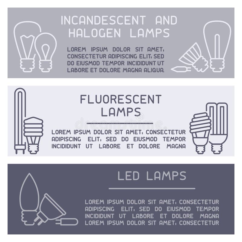 Different Types of Lamps with Names Stock Vector - Illustration of ...