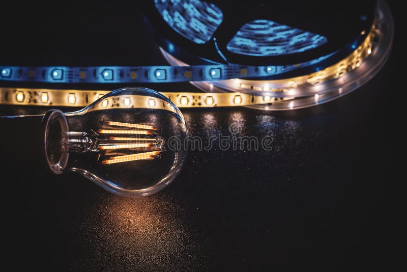 Different Types of Leds, Led Reel and Led Bulb, Blue Color and Warm ...