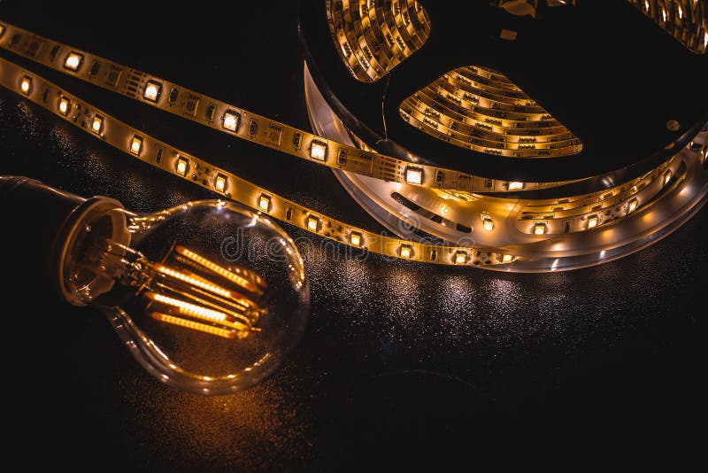 Different Types of Leds, Led Reel and Led Bulb Stock Image - Image of ...