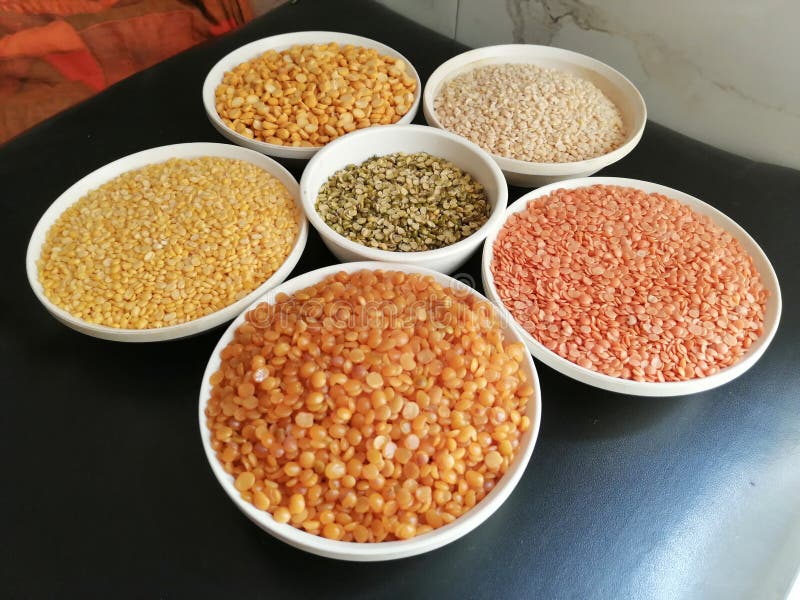 Different Types of Lentils Arranged in Some Bowls Stock Image - Image ...
