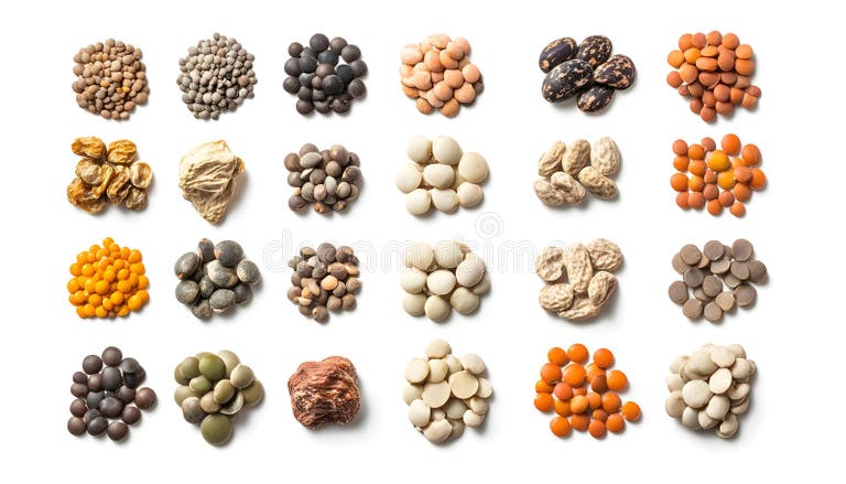Different Types of Lentils Isolated on White Stock Image - Image of ...