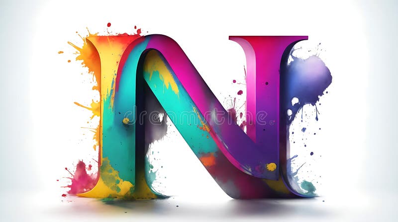 With Different Types of Liquid Colors N Letter Ai Generated Stock ...