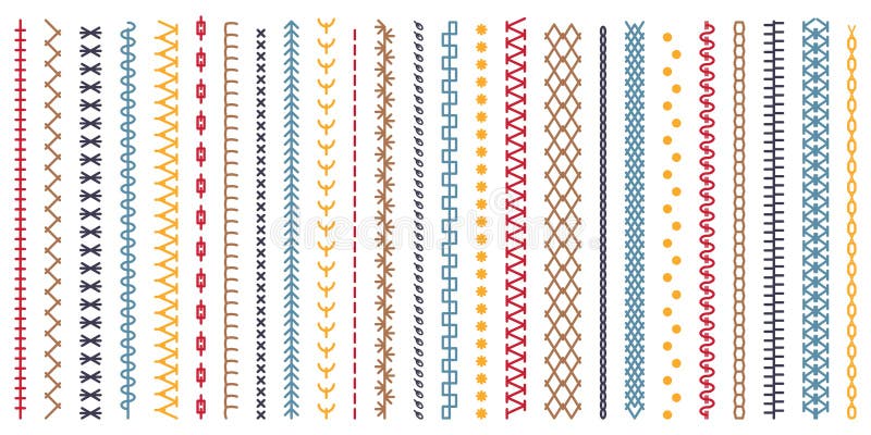 Different Types of Machine Stitch Brush Pattern Stock Vector ... Different Types of Machine Stitch Brush Pattern Stock Vector ...