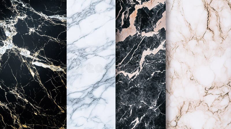 Different Types of Marble Stone Textures Displayed on a Wall with ...