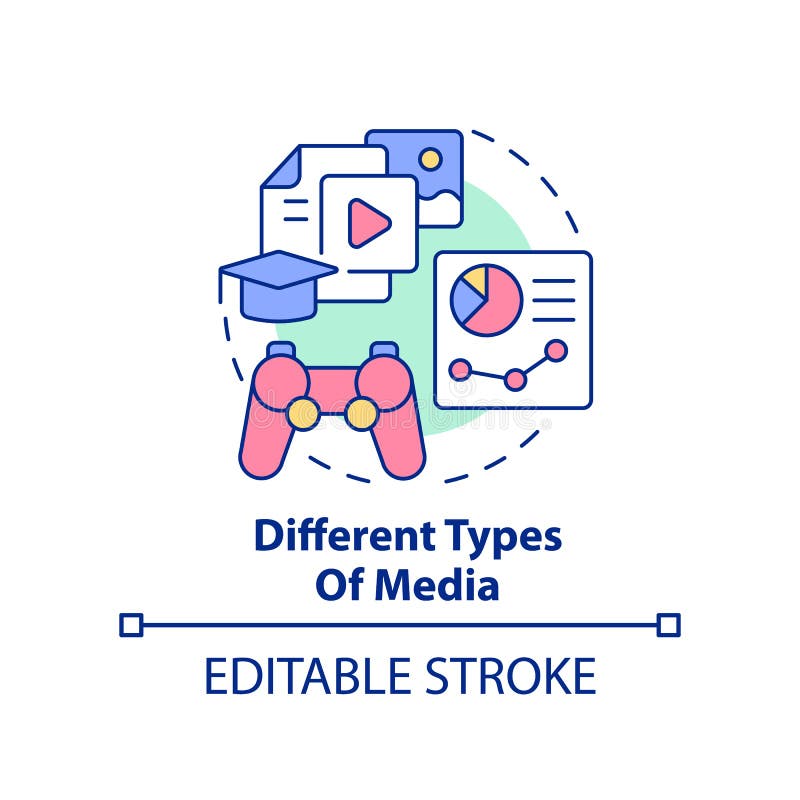 Different Types of Media Concept Icon Stock Vector - Illustration of ...