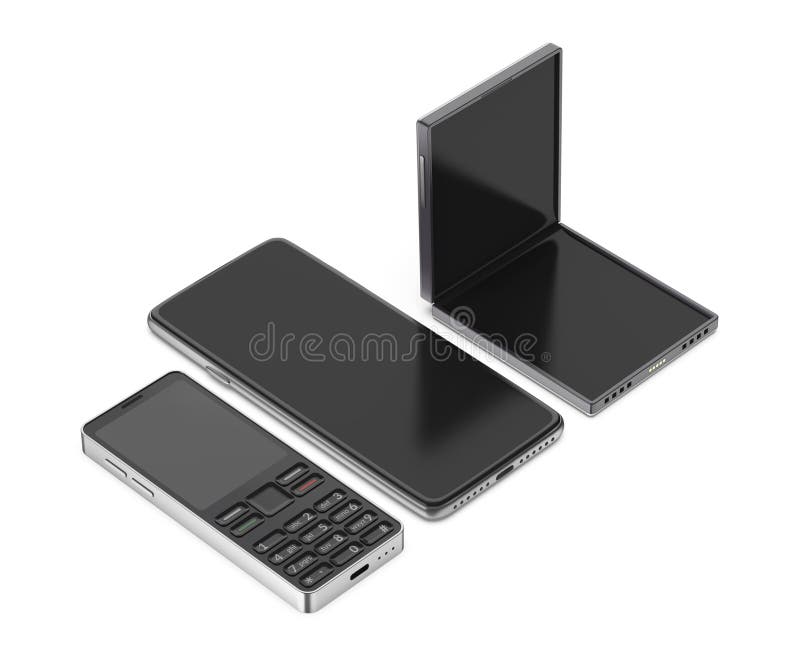 Different Types of Mobile Phones Stock Illustration - Illustration of ...