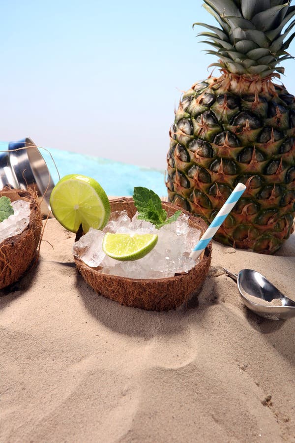 Different Types of Mojito Cocktail on the Beach. Stock Photo - Image of ...