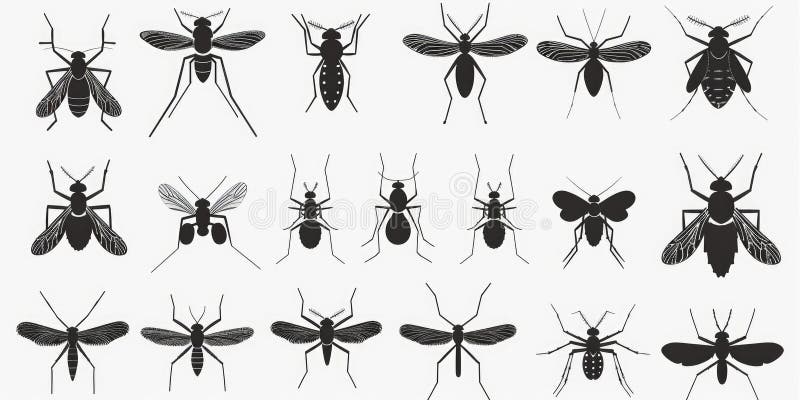 Different Types of Mosquitos in One Image, Ideal for Educational ...