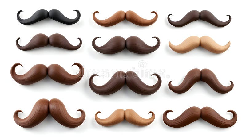 Different Types of Moustache Collection Detailed Illustrated Stock ...