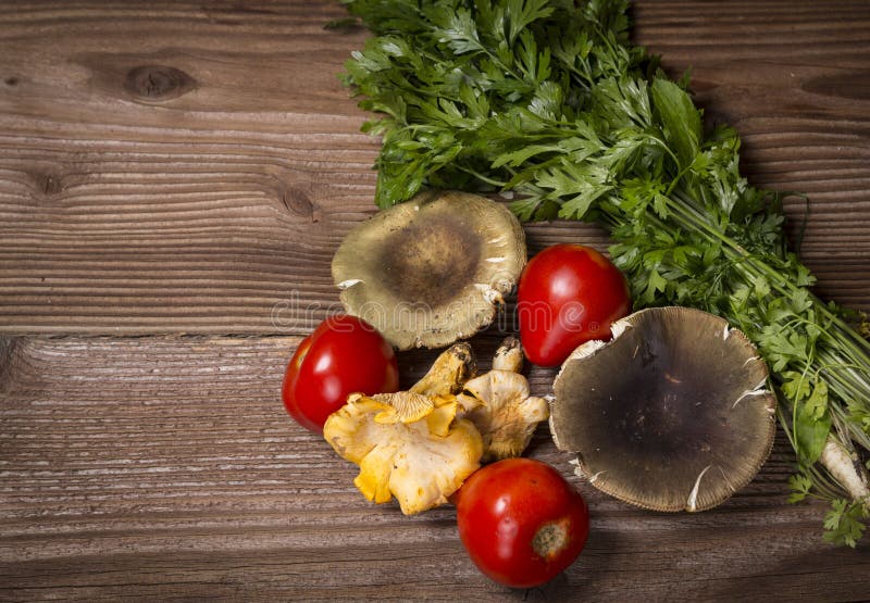 Different Types of Mushrooms with Vegetables Stock Image - Image of ...