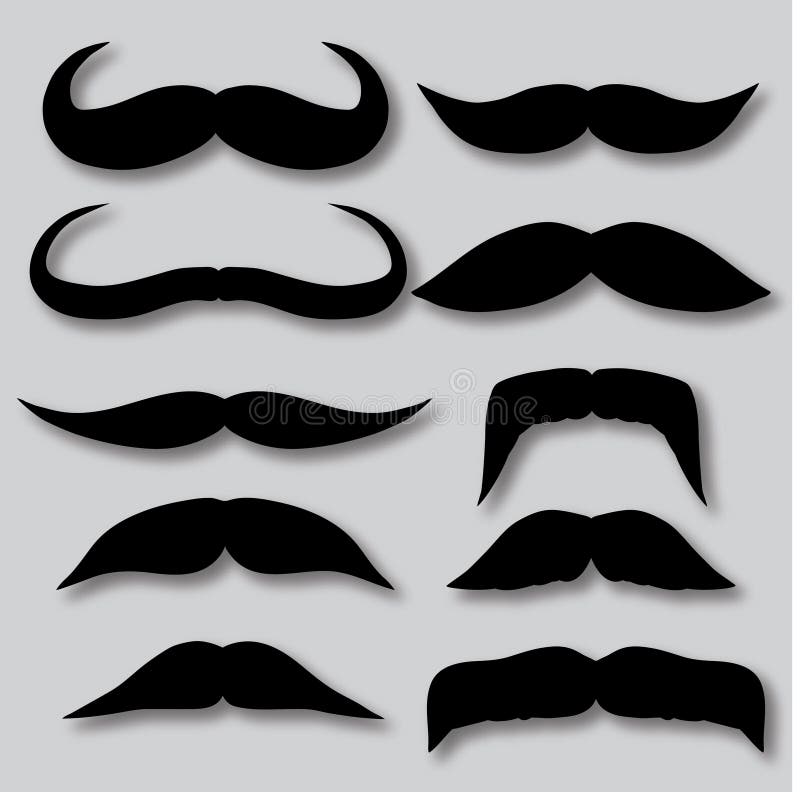 Different Types of Mustaches. Retro Style Stock Vector - Illustration ...