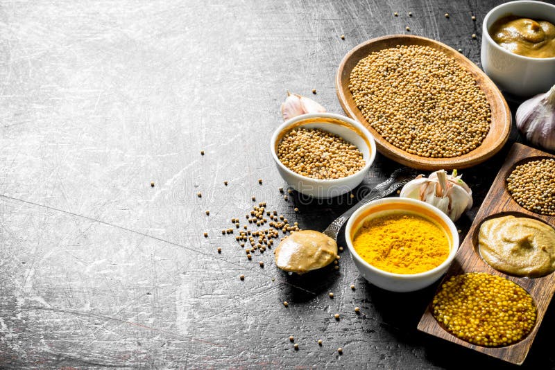Different types of mustard stock photo. Image of condiment - 150153528